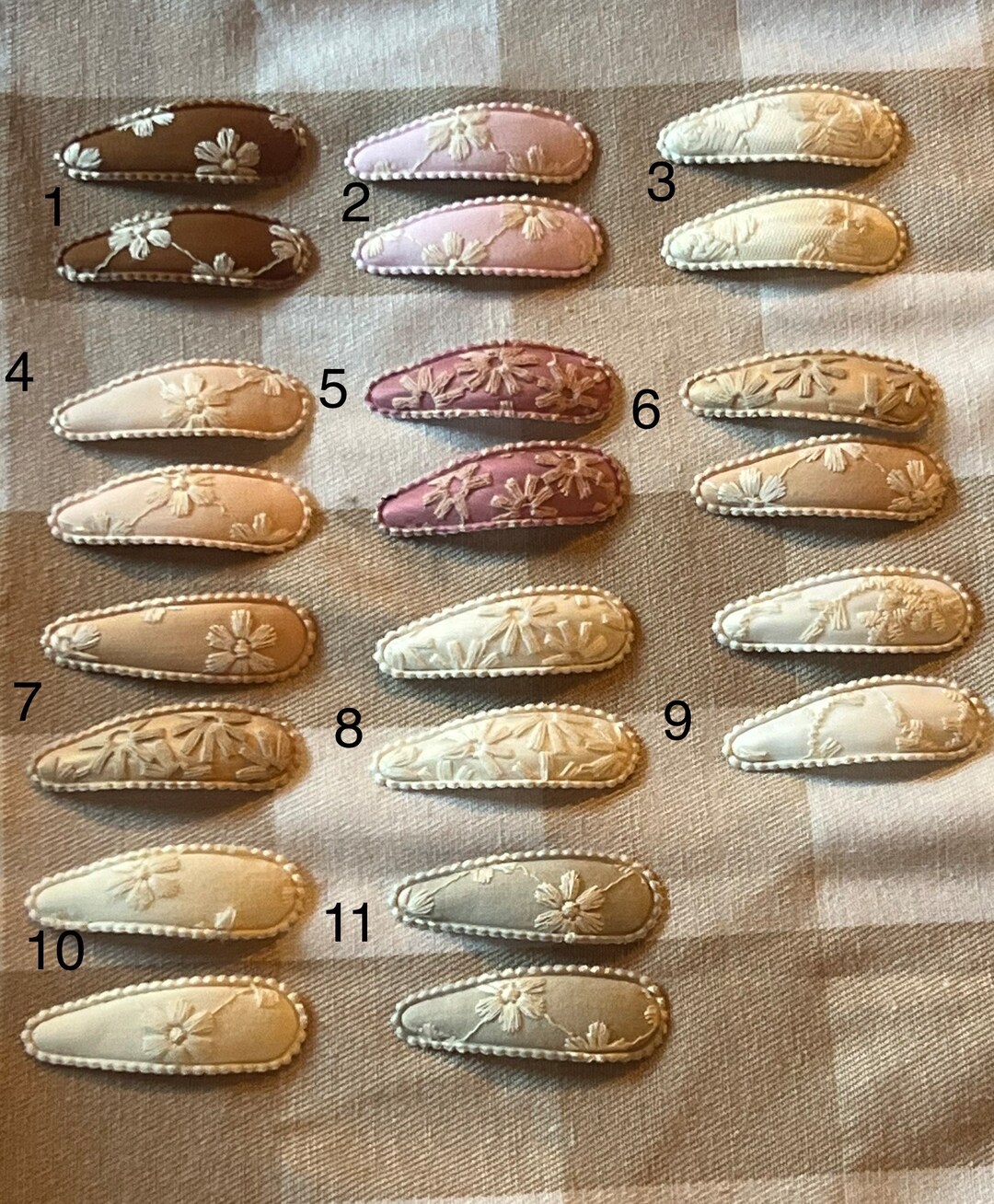 Embordered Fabric Snap Clips, Toddler Hair Clips, Baby Girl Hair Clips ...
