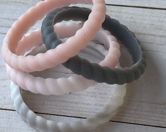 Braided Stackable Silicone Rings Stackable Water Proof Eco | Etsy