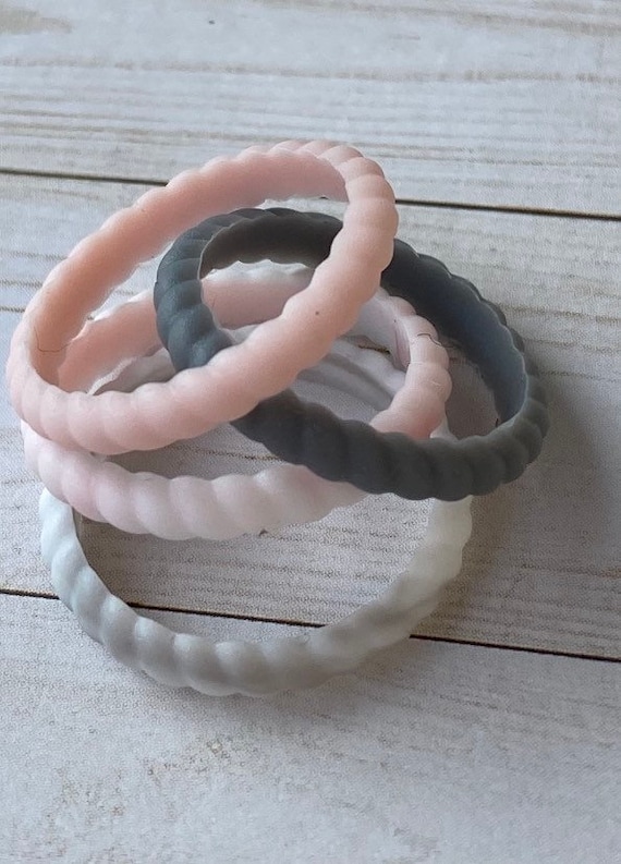 Braided Stackable Silicone Rings Stackable Water Proof Eco | Etsy