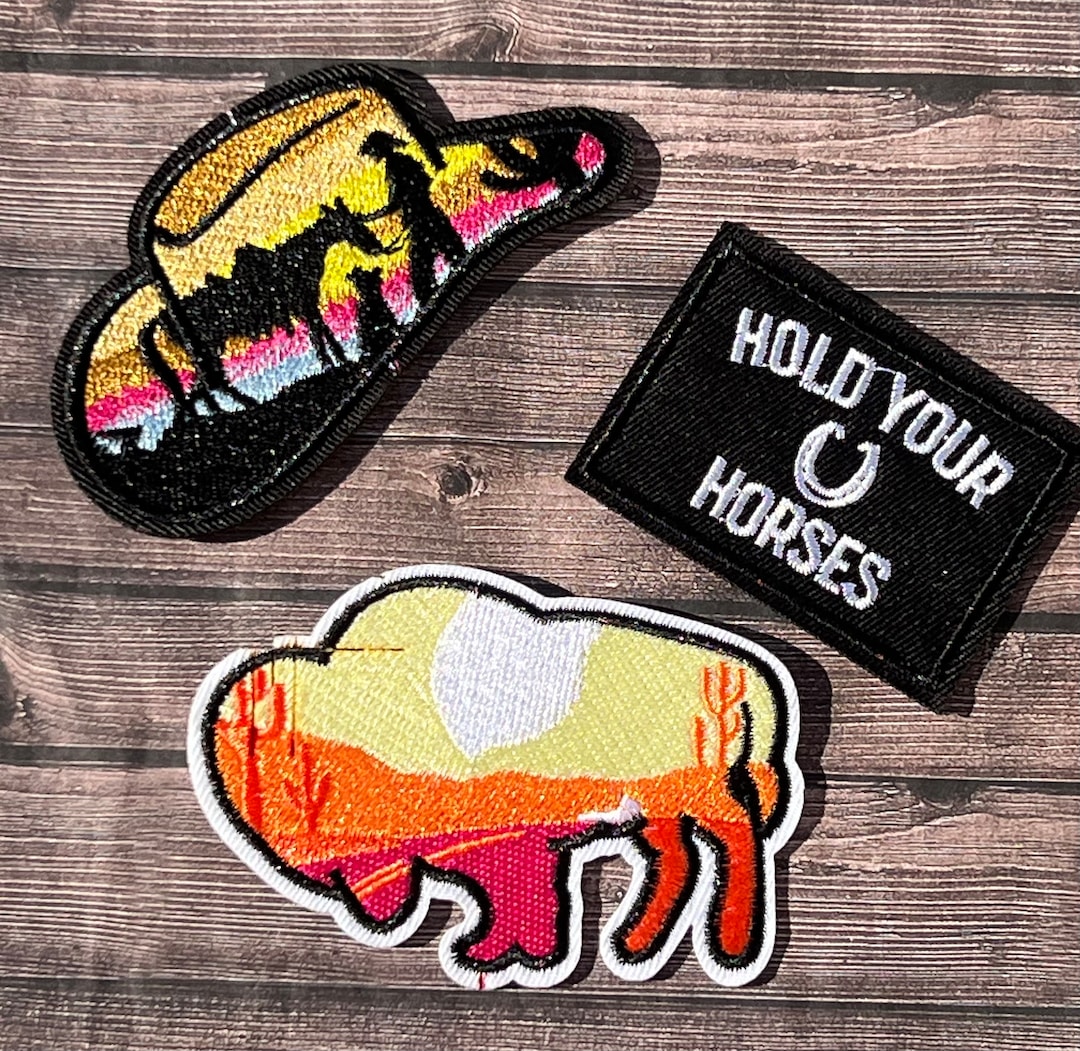 Western Iron on Patches, Trucker Hat Patches, Clothing, Bags ...