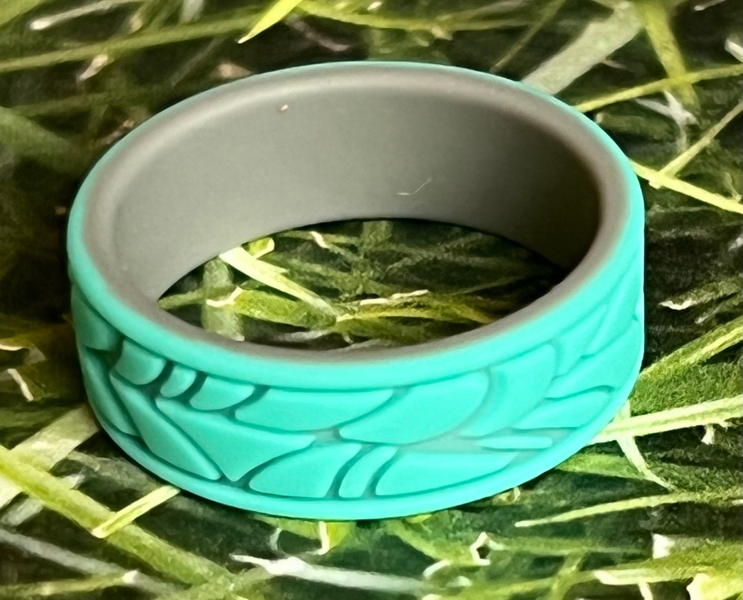 Pattered Silicone Ring, Stackable, Water Proof, Wedding, Eco Friendly ...