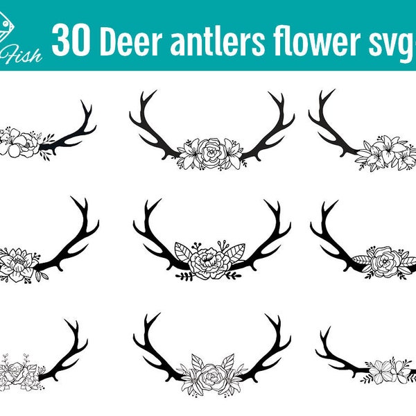 Antlers Clipart - Etsy