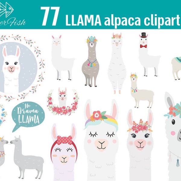 Llama Clipart - Etsy