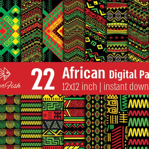 Kwanzaa African Digital Paper Papers Scrapbook Juneteenth - Etsy