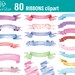 80 Ribbons Banner Clipart Wedding or Party Vintage Ribbon | Etsy