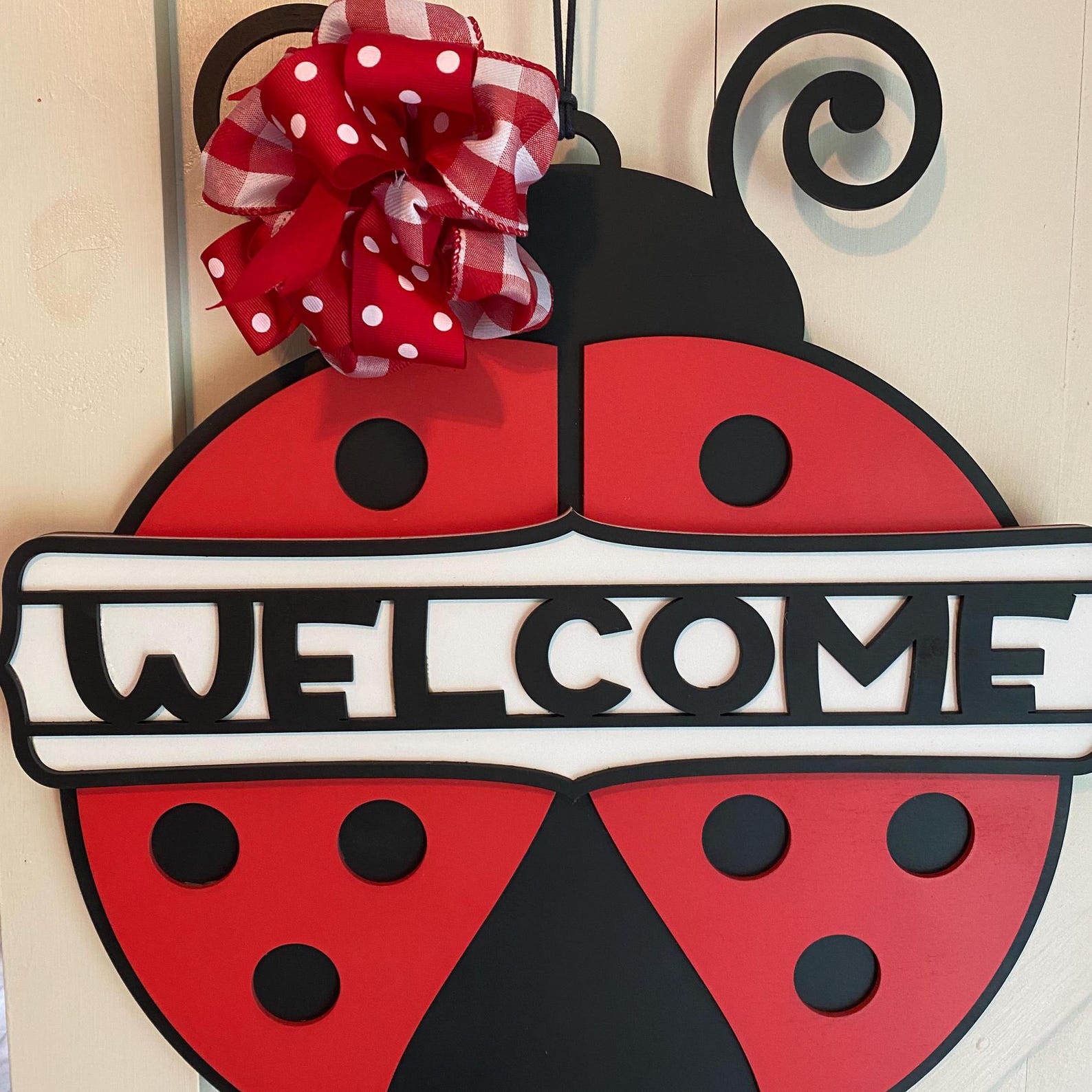 Adorable Love Bug Ladybird Welcome Sign. Little Critters Door Hanger ...