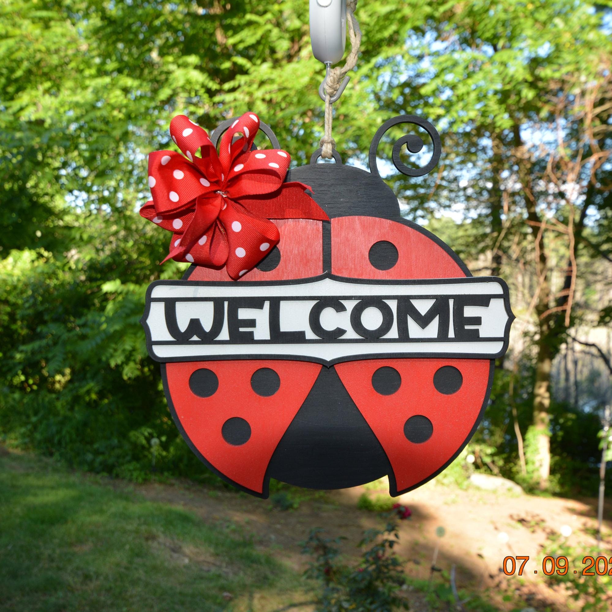Adorable Love Bug Ladybird Welcome Sign. Little Critters Door Hanger ...