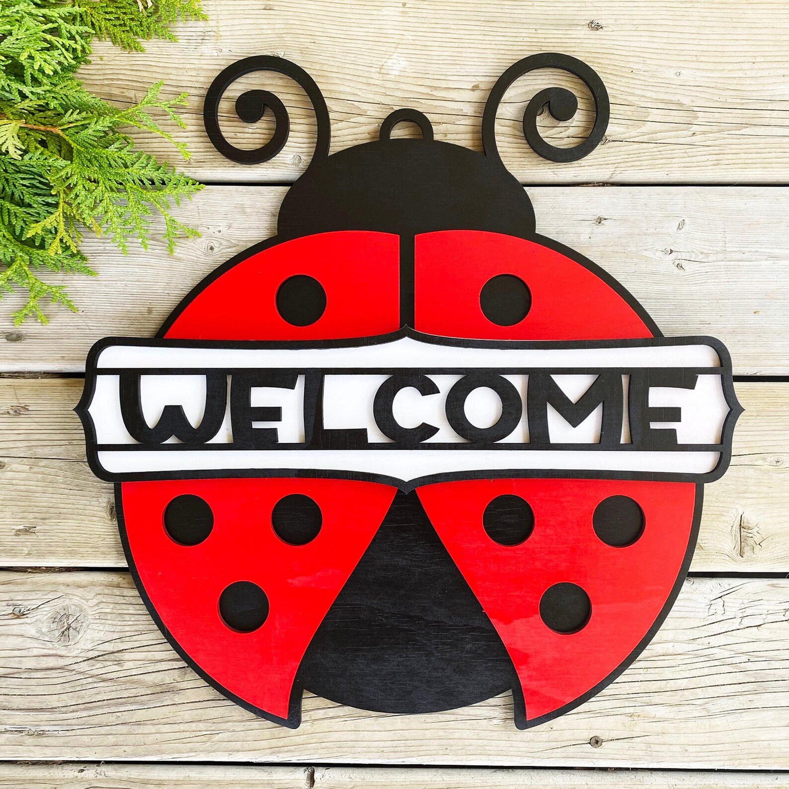 Adorable Love Bug Ladybird Welcome Sign. Little Critters Door Hanger ...