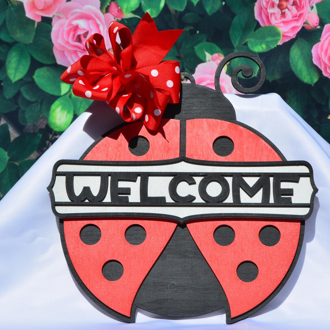 Adorable Love Bug Ladybird Welcome Sign. Little Critters Door Hanger ...