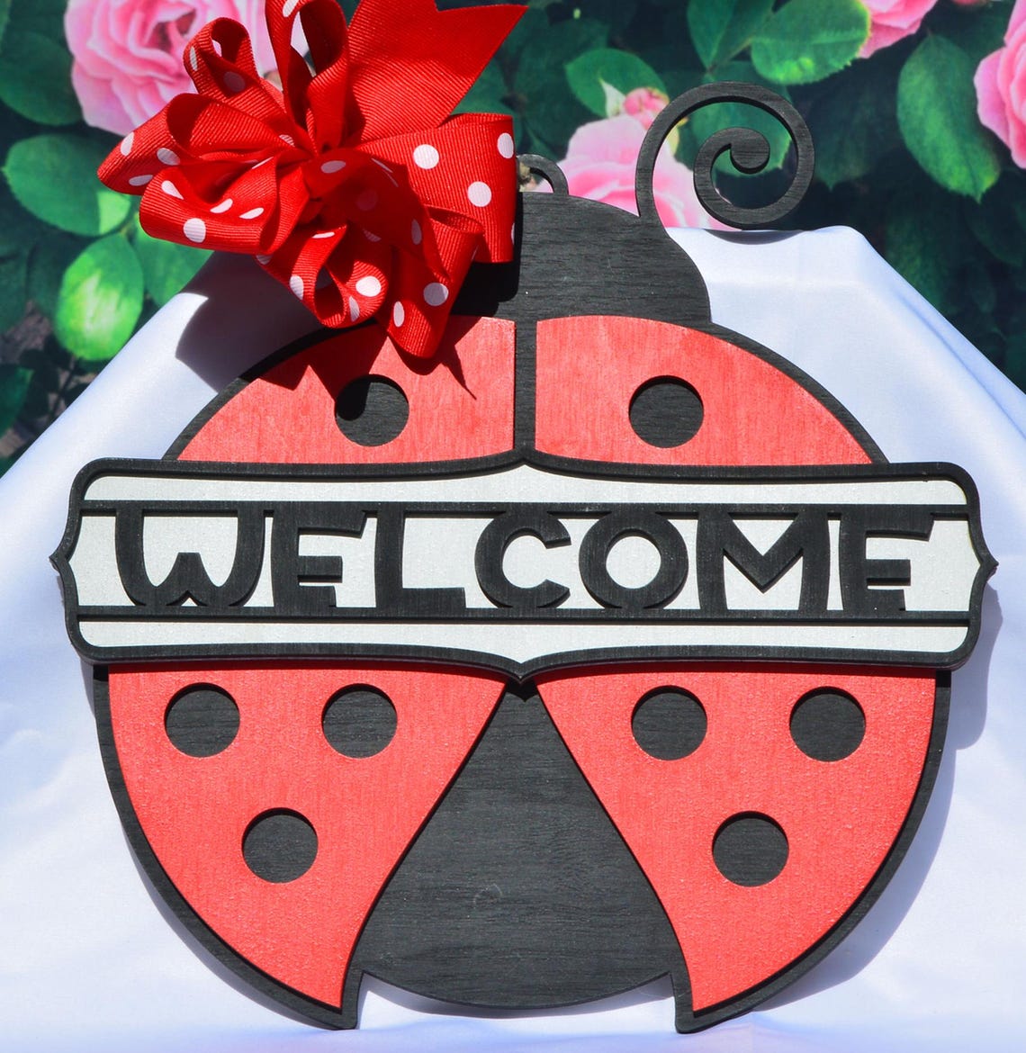 Adorable Love Bug Ladybird Welcome Sign. Little Critters Door Hanger ...