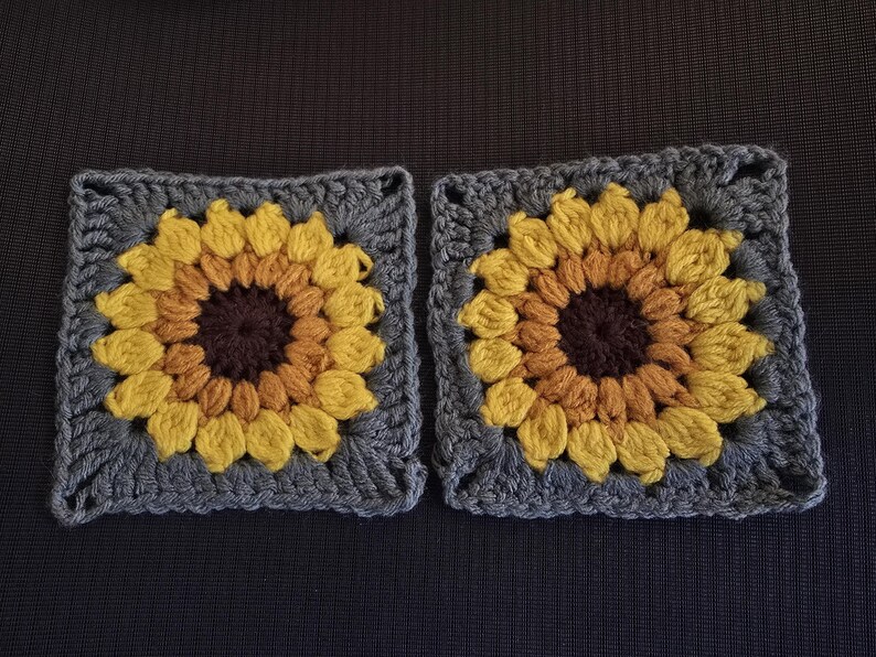Handmade Crochet Sunflower Granny Square - Etsy