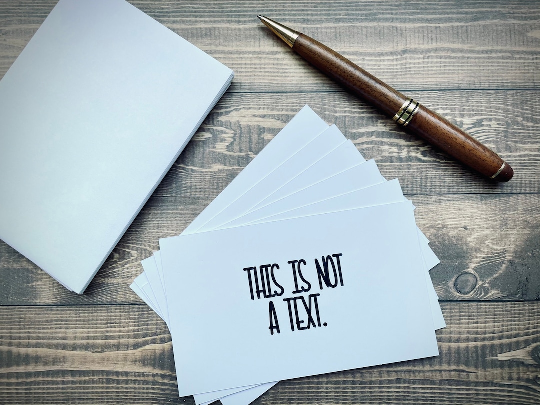 This is Not a Text - Set of 10 Handmade Note Cards With Envelopes ...