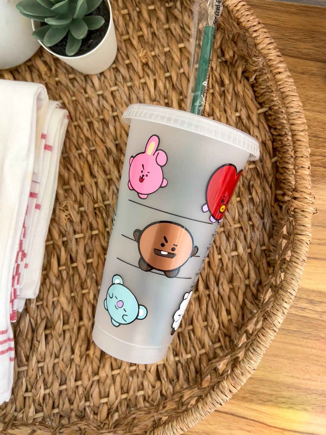 BTS/BT21 Starbucks Cup - Etsy