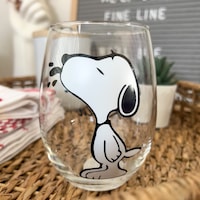 Snoopy Glass - Etsy