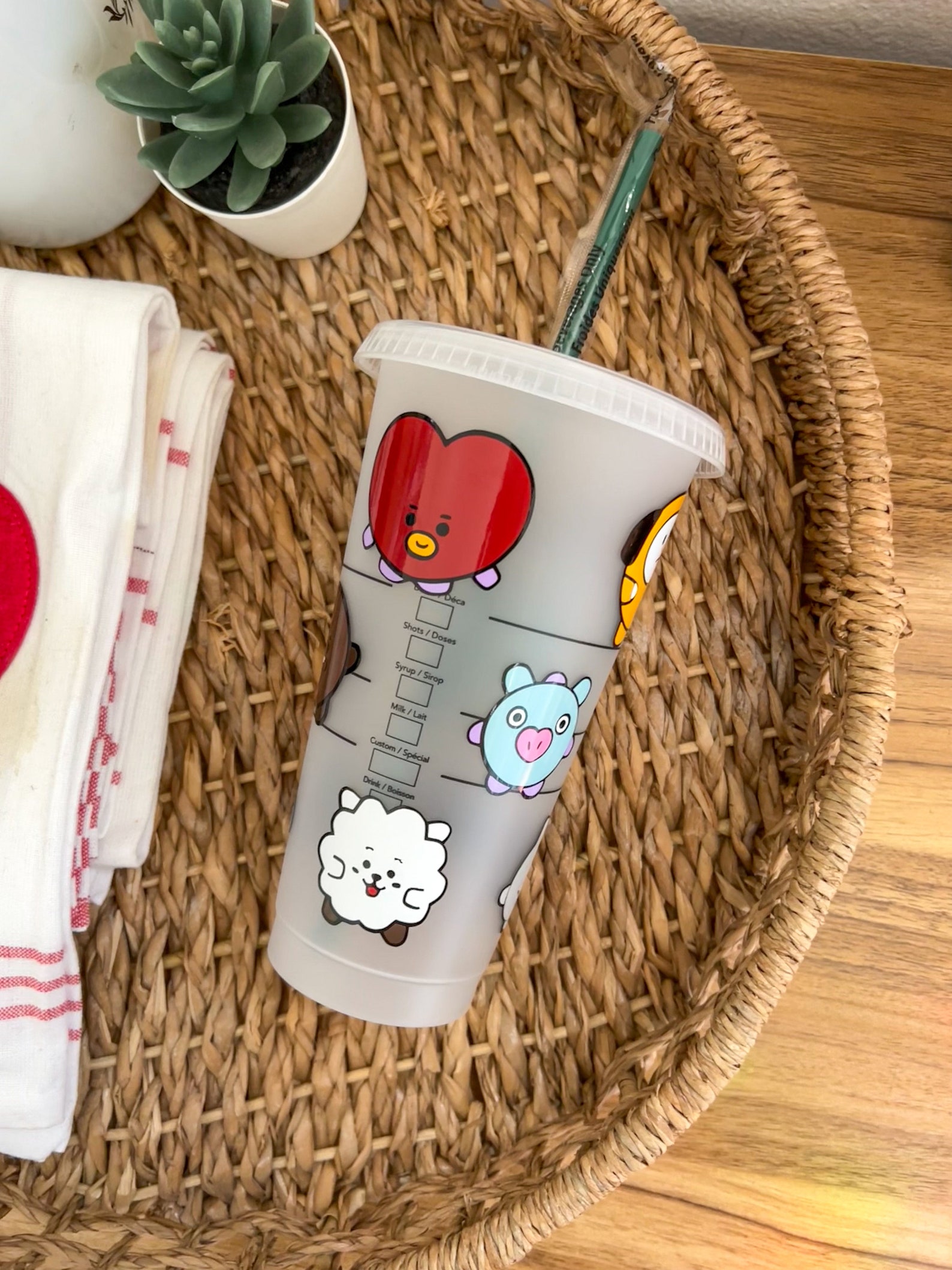 BTS/BT21 Starbucks Cup - Etsy