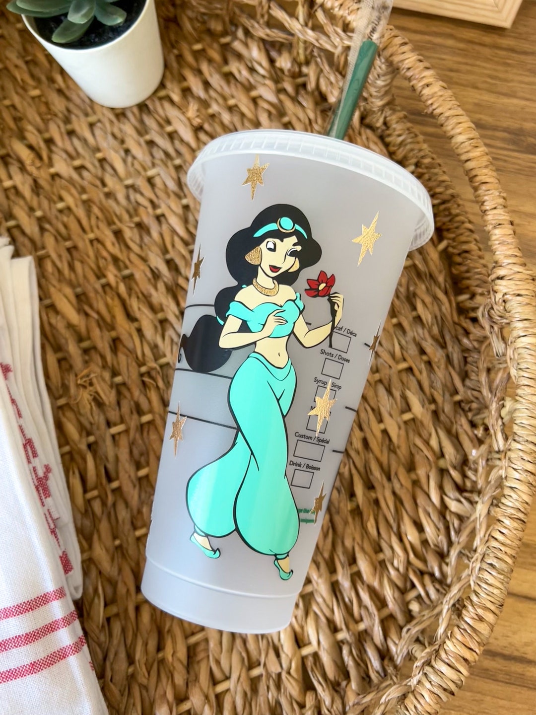 Jasmine Princess Starbucks Cup: 24oz Reusable Cup - Etsy