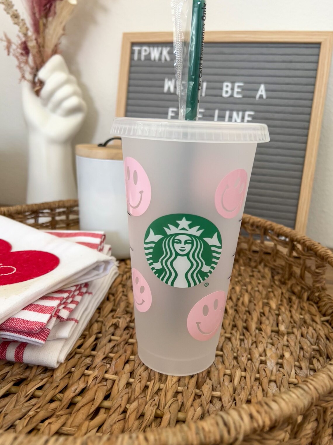 Smiley Face Cup Custom Smiley Faces Cup Aesthetic Happy - Etsy