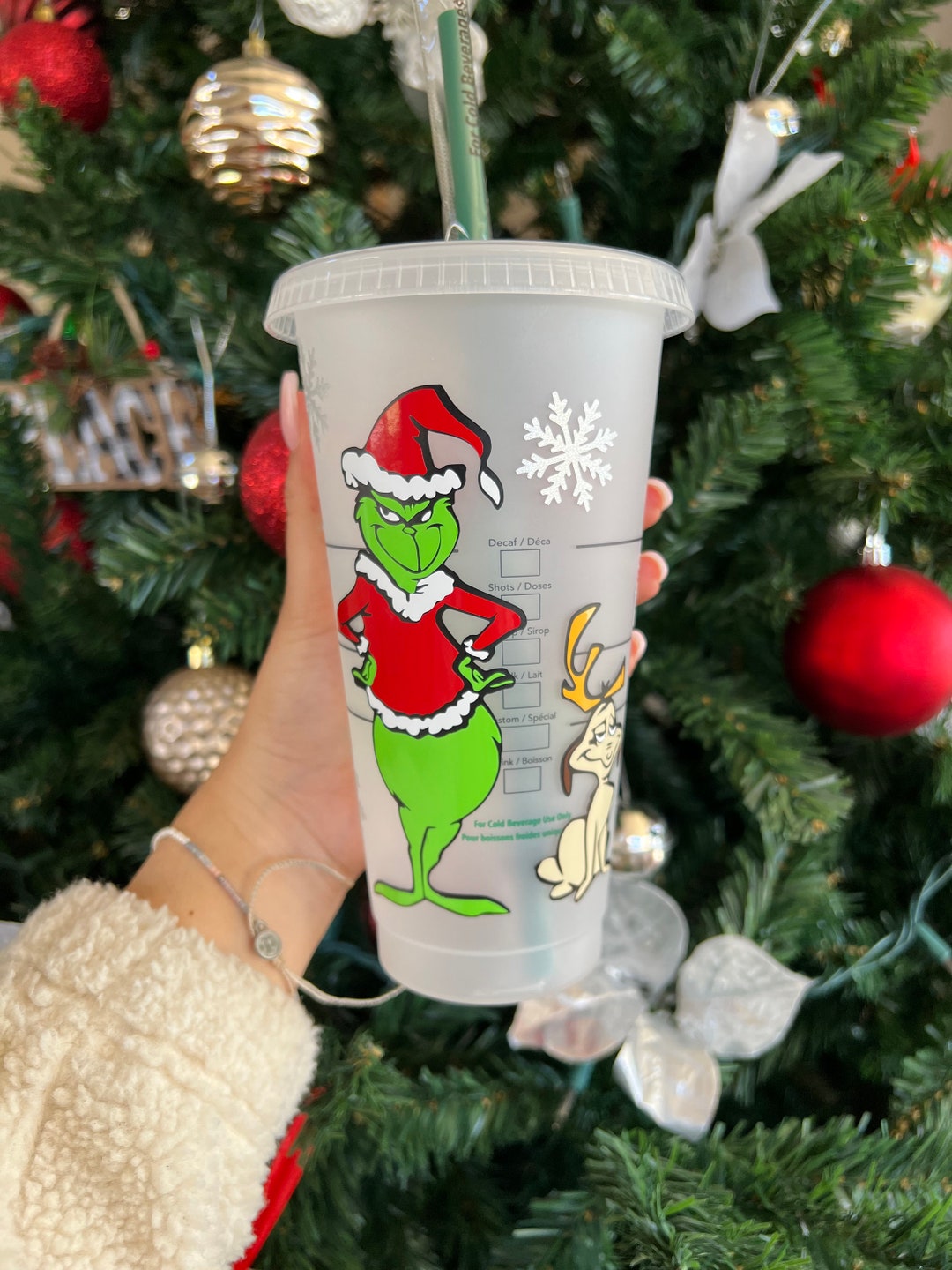 The Grinch Starbucks Cup, Personalized Grinch Cup, Custom Grinchmas Cup ...
