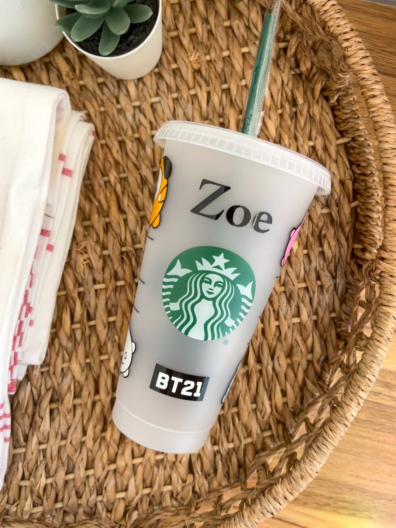 BTS/BT21 Starbucks Cup - Etsy