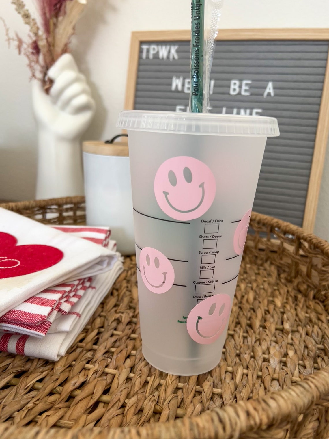Smiley Face Cup Custom Smiley Faces Cup Aesthetic Happy - Etsy