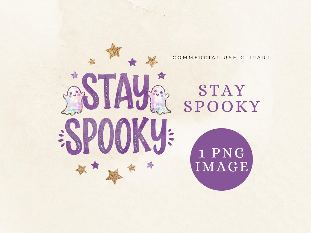 Cute 'stay Spooky' Ghost Clipart Purple Halloween Planner Stickers ...