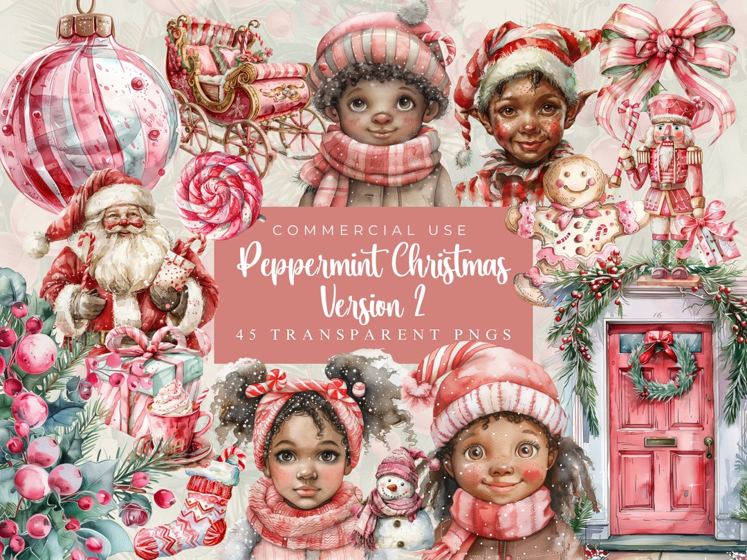 Watercolor Peppermint Clipart - Candycanes Clipart - Instant Download ...