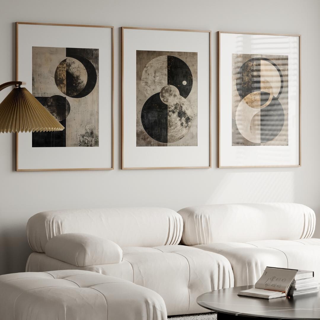Minimalist Abstract Wall Art Set | Modern Geometric Home Decor ...