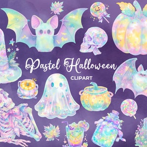 Pastel Halloween Clipart - Etsy