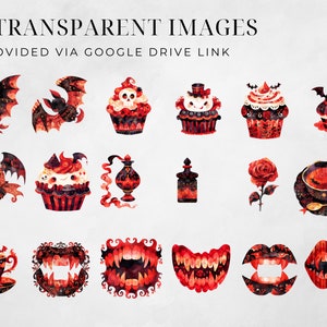 Watercolor Vampire Tea Party Clipart, Download, Vampire Teeth, Spooky ...