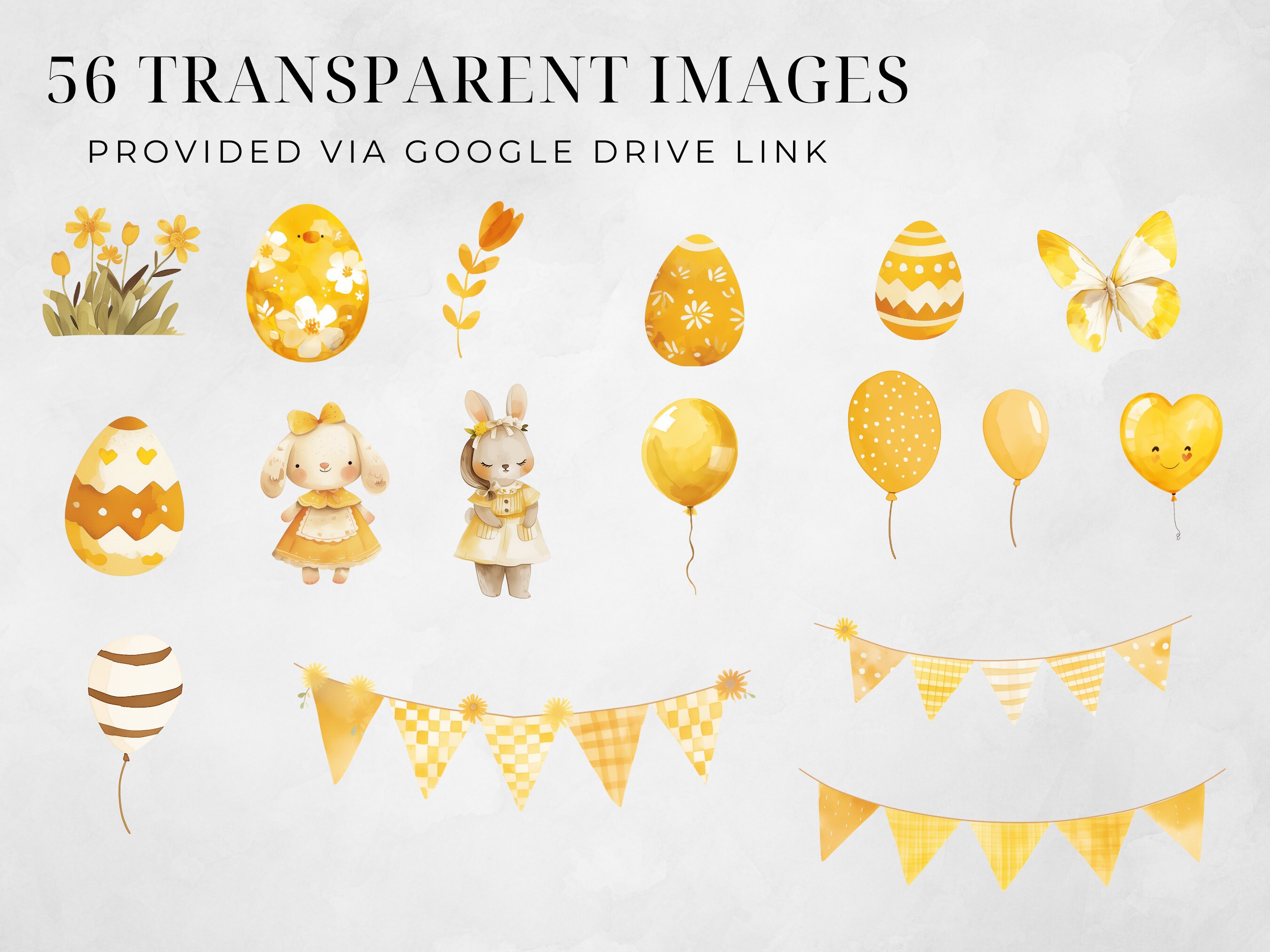 Easter Clipart Bundle, Cute Easter Basket, Watercolor Easter Duckling ...