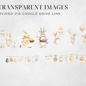 Easter Clipart Bundle, Cute Easter Character Bundle, Watercolor Easter ...