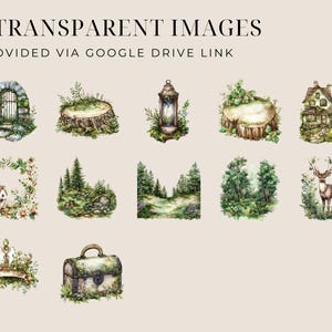 Watercolor Cottagecore Forest Clipart, Fairytale Enchanted, Forest ...