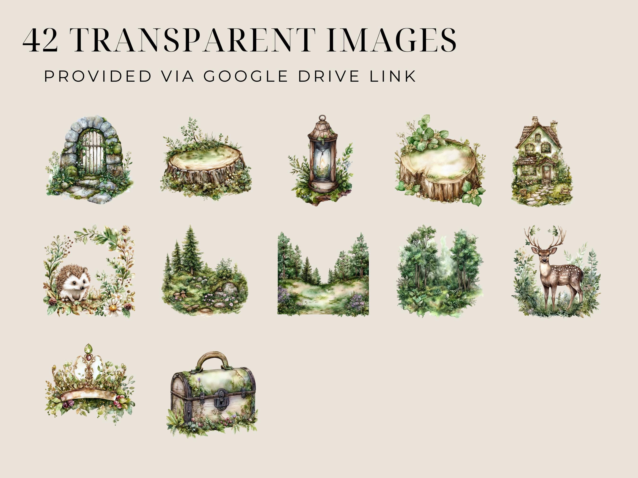 Watercolor Cottagecore Forest Clipart, Fairytale Enchanted, Forest ...