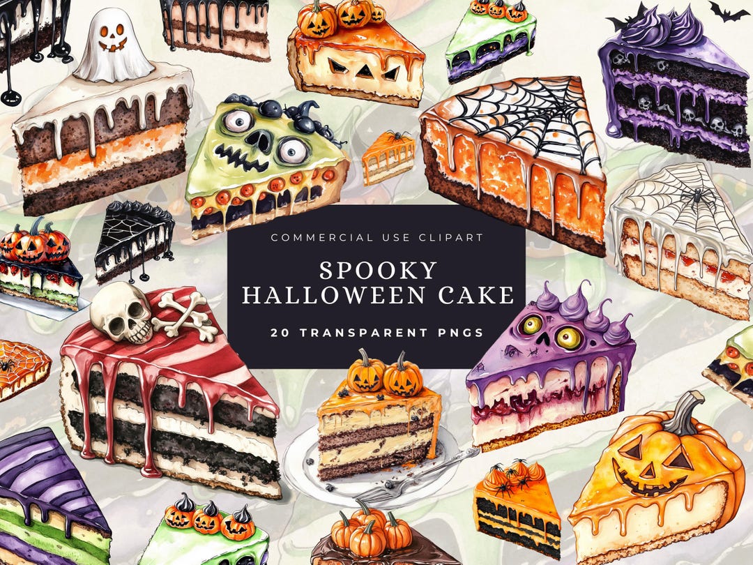 Halloween Cake Clipart, Halloween Png, Cute Trendy Sublimation Cut File ...