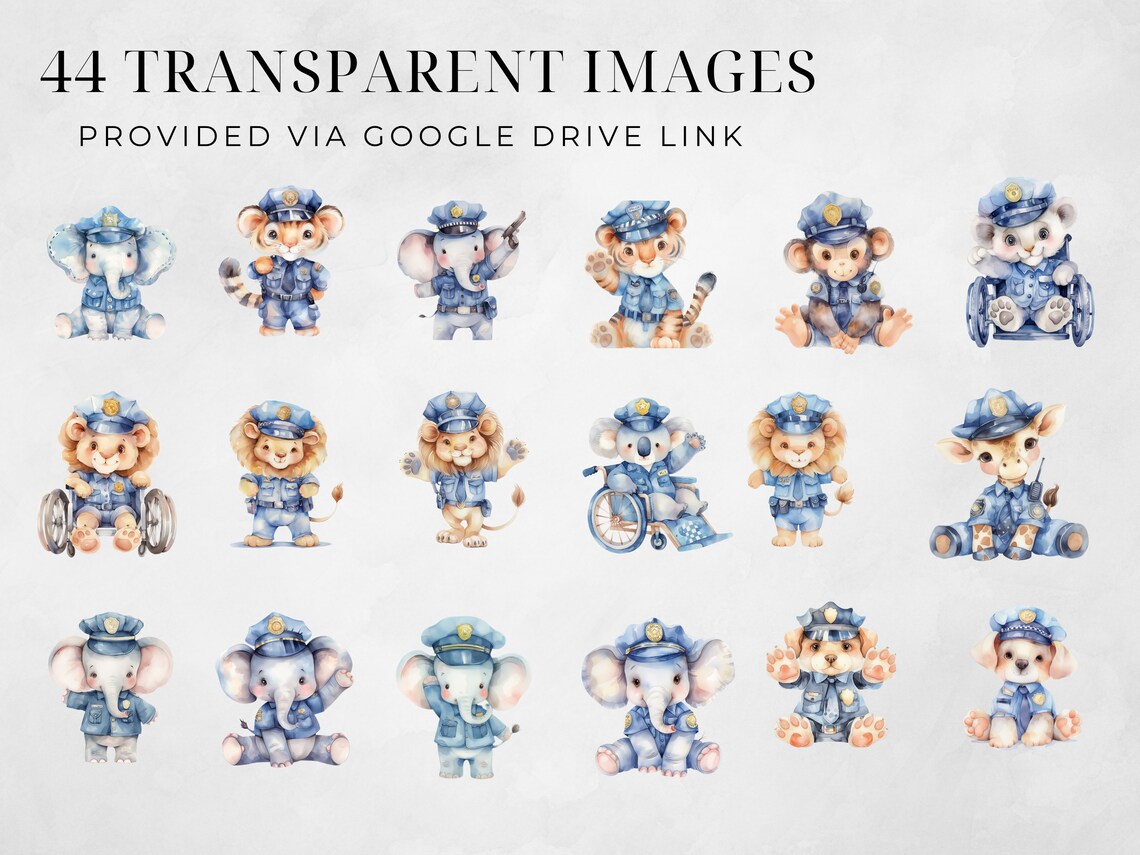 Police Watercolor Clipart, Police Dog Clipart, Police Animals Clipart ...