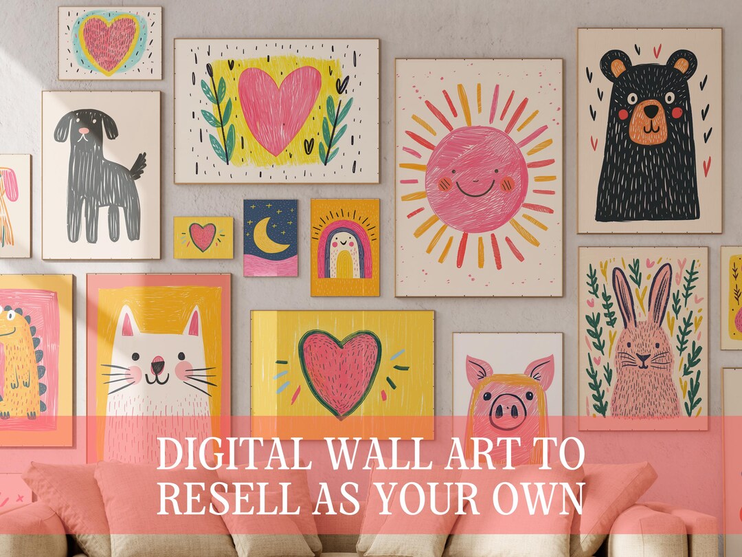 Girls Room Prints PLR Wall Art Set Resell Rights Nursery Wall Art ...