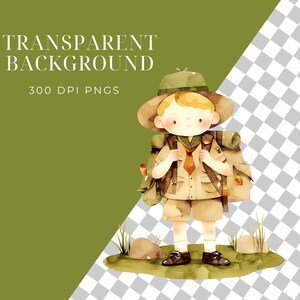 Boy Scout Clipart, Watercolor Scout Clip Art, Outdoor Activities ...