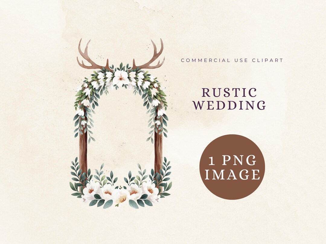 Winter Rustic Wedding Clipart for Invite Party Invitation Decor Graphic ...