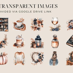 Cozy Planner Clipart, Watercolor Cozy Fall Clipart Bundle, Bookworm ...