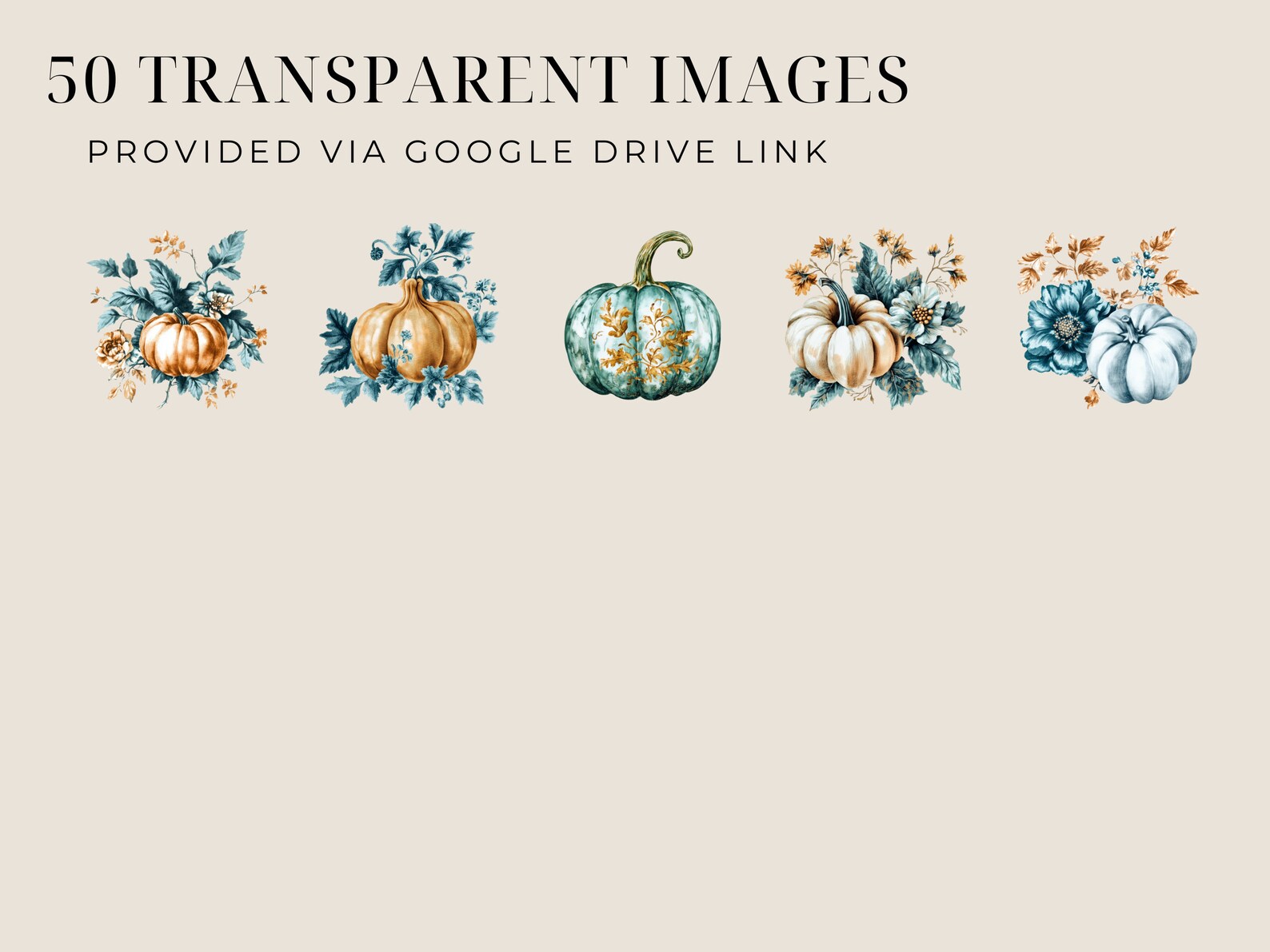 Toile Teale Pumpkin Clipart, Damask Fall Junk Journal Png, Fall ...