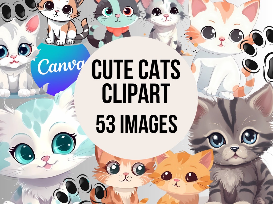 Cute Cat Clipart Animal Clipart Bundle Digital Pet Clipart - Etsy Australia