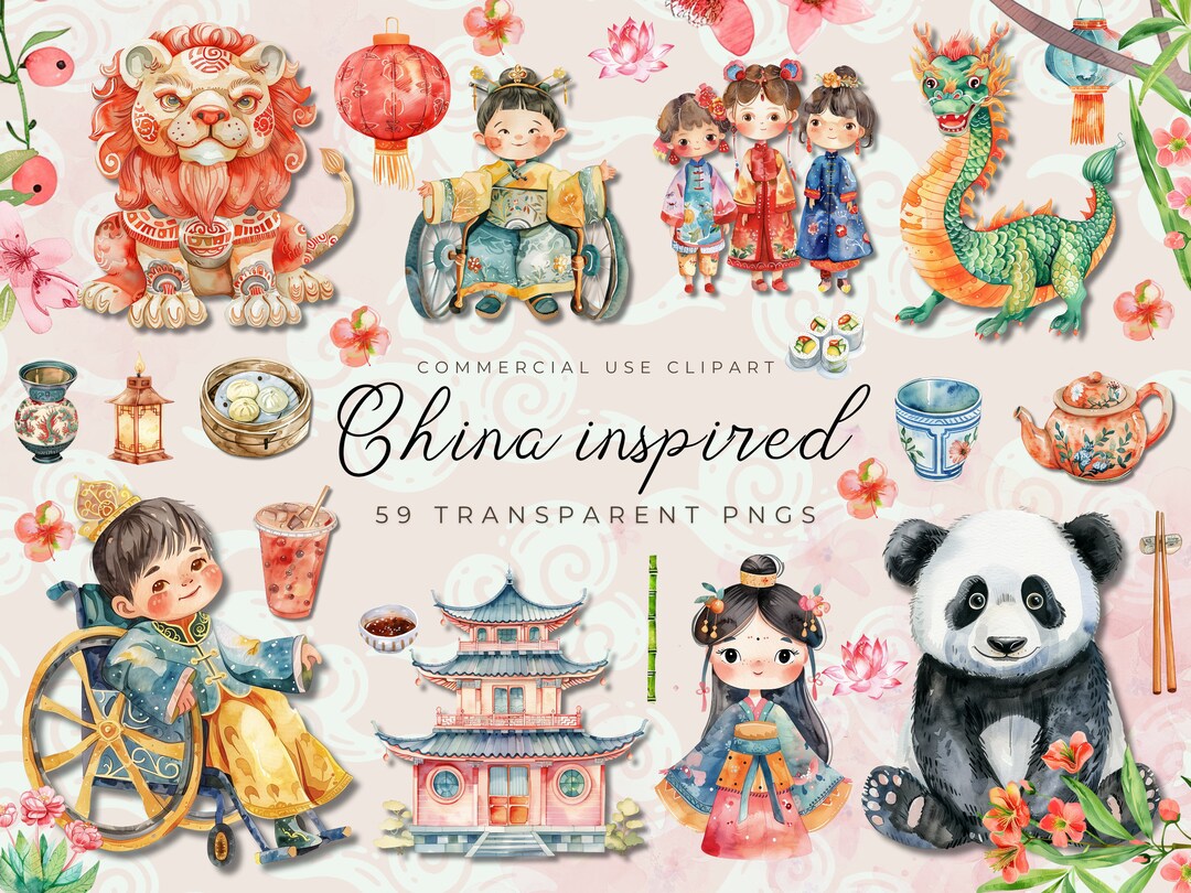 Chinese New Year Watercolor Clipart, Chinese Lunar New Year, Holiday ...