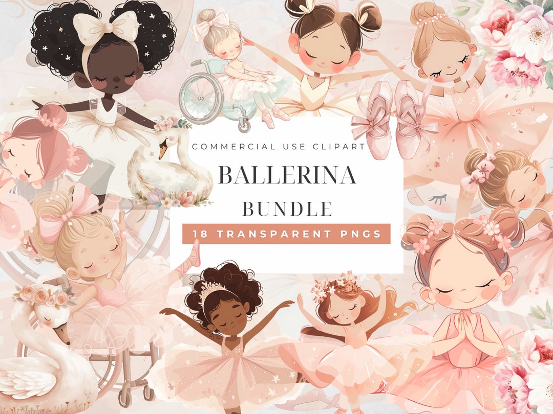 Ballerina Clipart, Ballerina Girl Clipart, Ballerina Watercolor Clipart ...