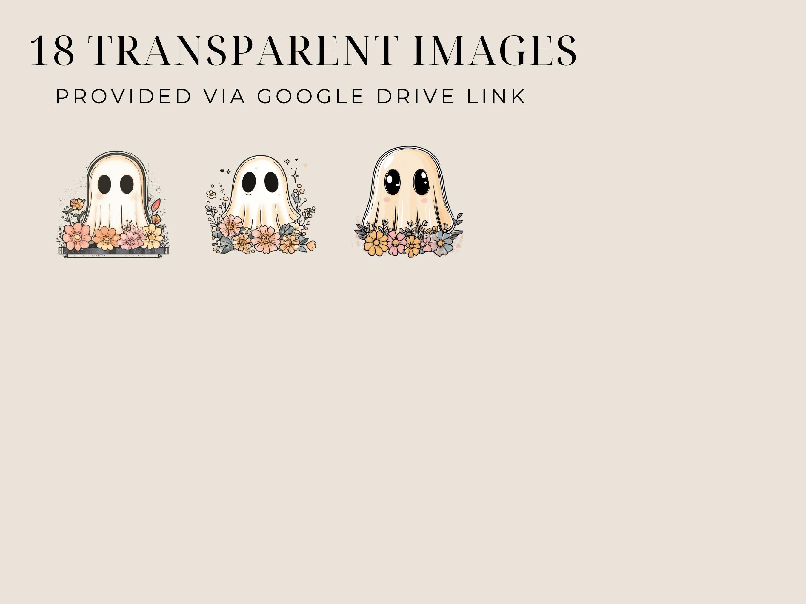 Retro Halloween Clipart Set, Kawaii Ghost, Spooky, Cute Halloween PNG ...