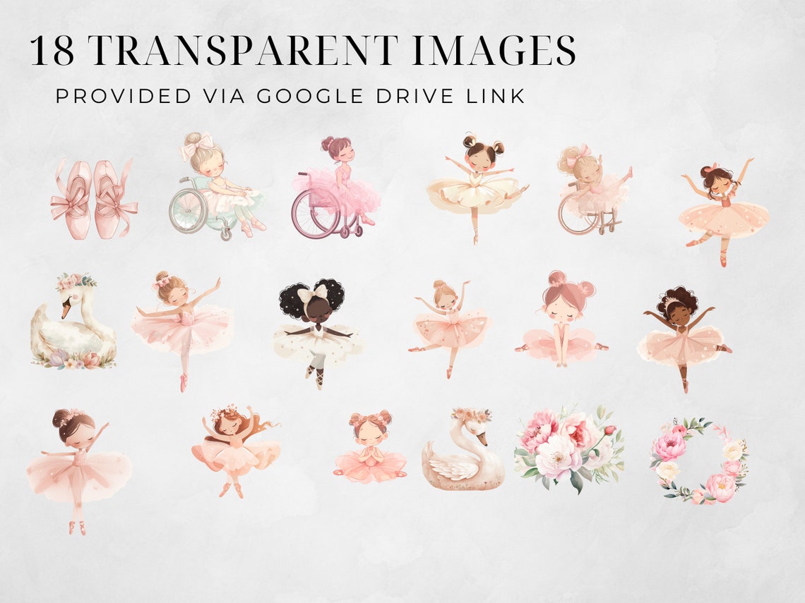 Ballerina Clipart, Ballerina Girl Clipart, Ballerina Watercolor Clipart ...