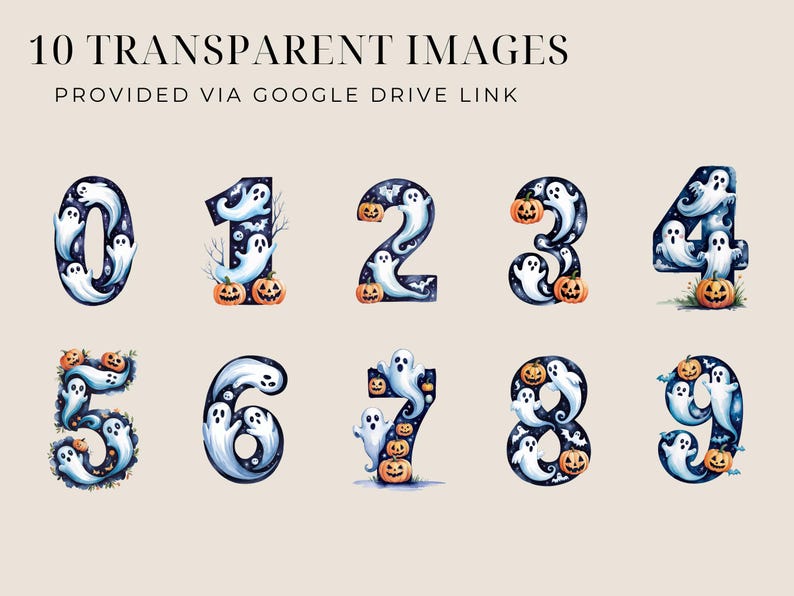 Halloween Spooky Numbers Clipart, Halloween Prints, Scary Halloween ...