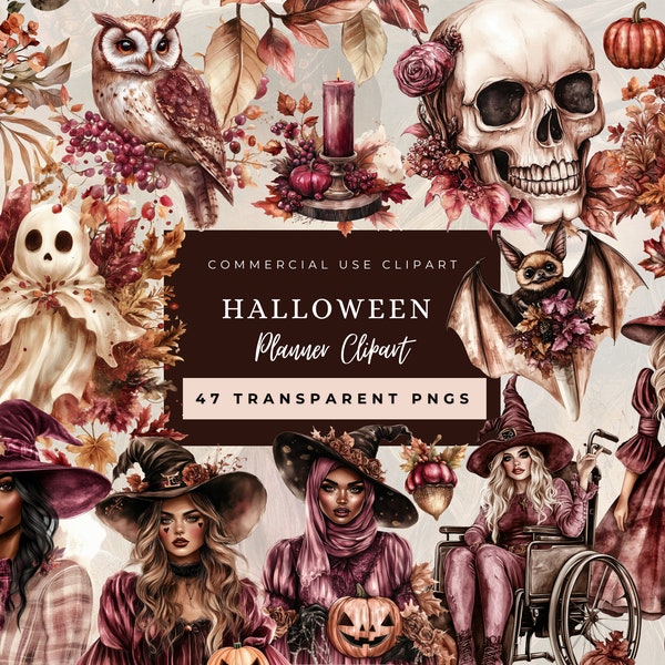 Starry Pumpkin Clipart Watercolour Halloween Clipart Cute Fall Clip Art ...