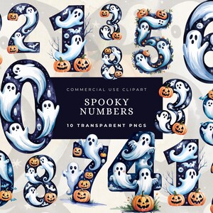 Halloween Spooky Numbers Clipart, Halloween Prints, Scary Halloween ...