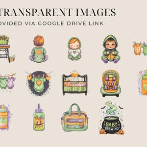 Halloween Baby Shower Clipart - A Little Boo is Brewing Watercolor ...