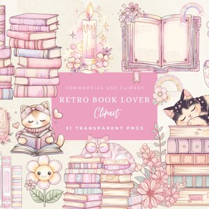 Retro Book Lover Clipart Groovy Disco Book Clipart Trendy Bookish ...